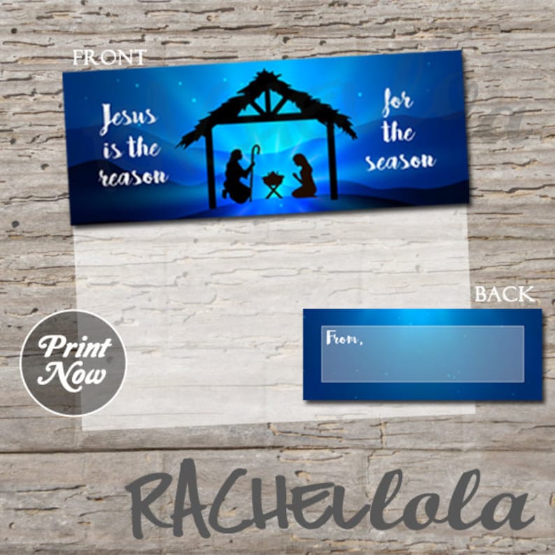 Religious Christmas Bag Topper Printable Nativity Treat Bag - Etsy