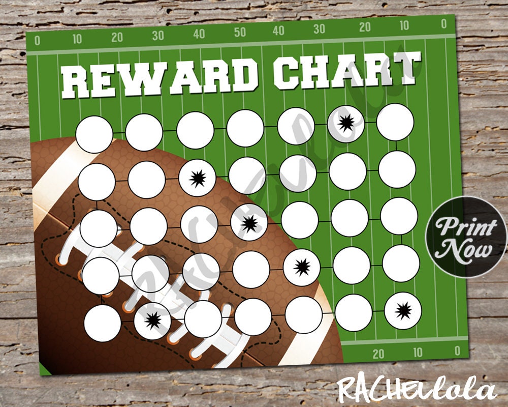 Football Sport Reward Chart for Kids Printable Instant | Etsy Australia