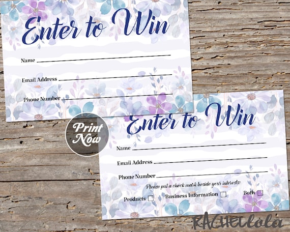Raffle ticket template, Spring Printable enter to win, Christmas Entry ...