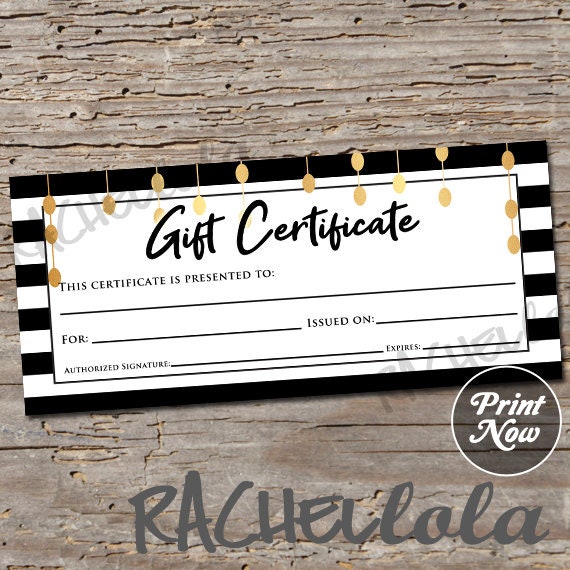 Fillable Gift Certificate Template