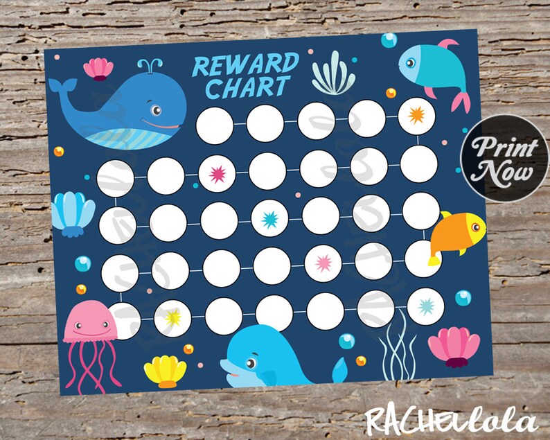 Ocean Animals Reward Chart for Kids Printable Instant Digital - Etsy ...