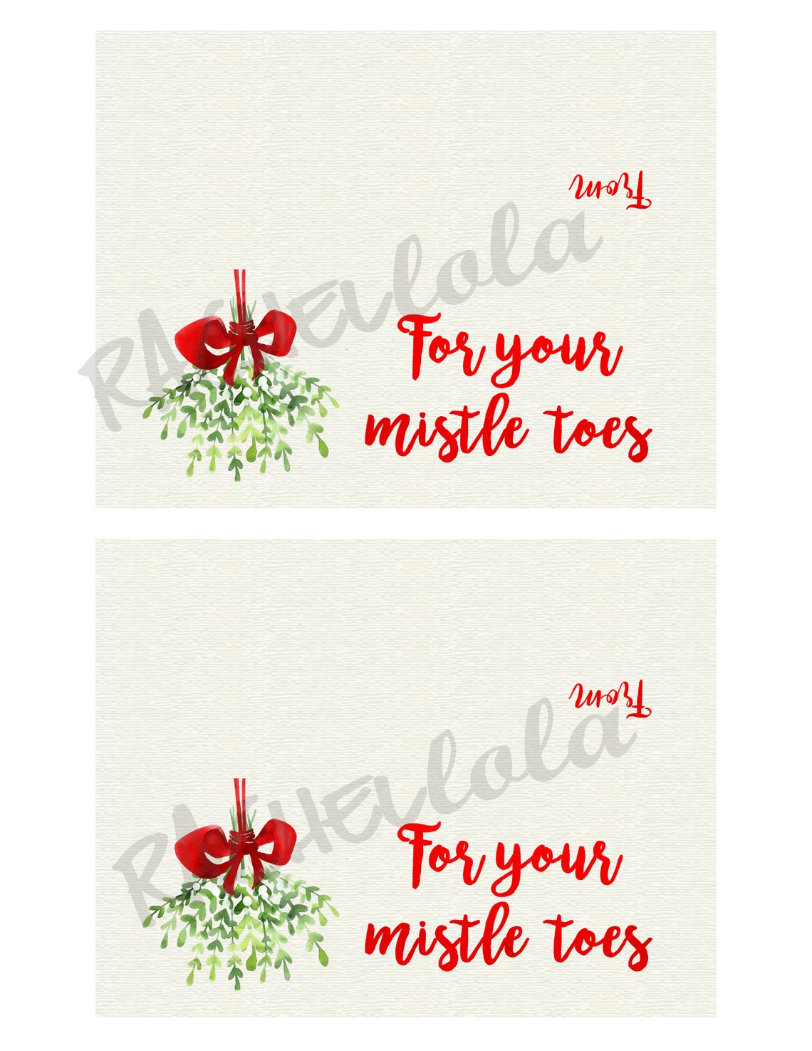 For Your Mistle Toes Merry Christmas Printable Favor Bag - Etsy