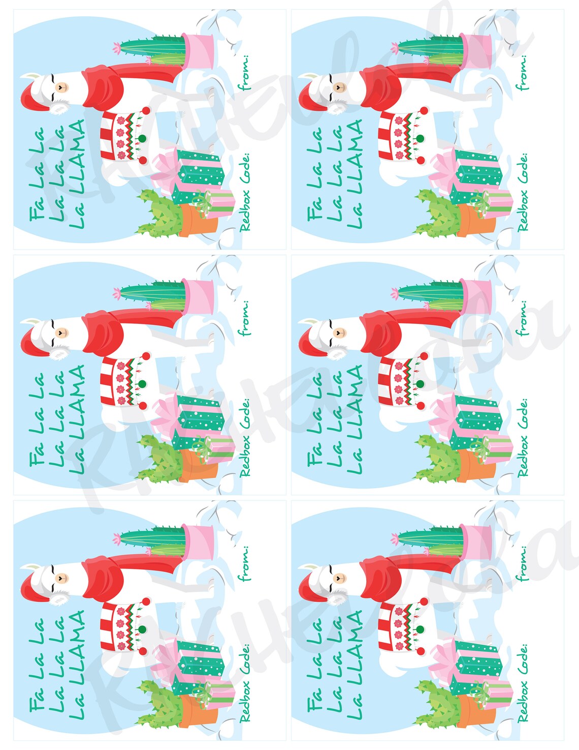 Christmas Redbox Card Teacher Neighbor Holiday Gift Tag - Etsy