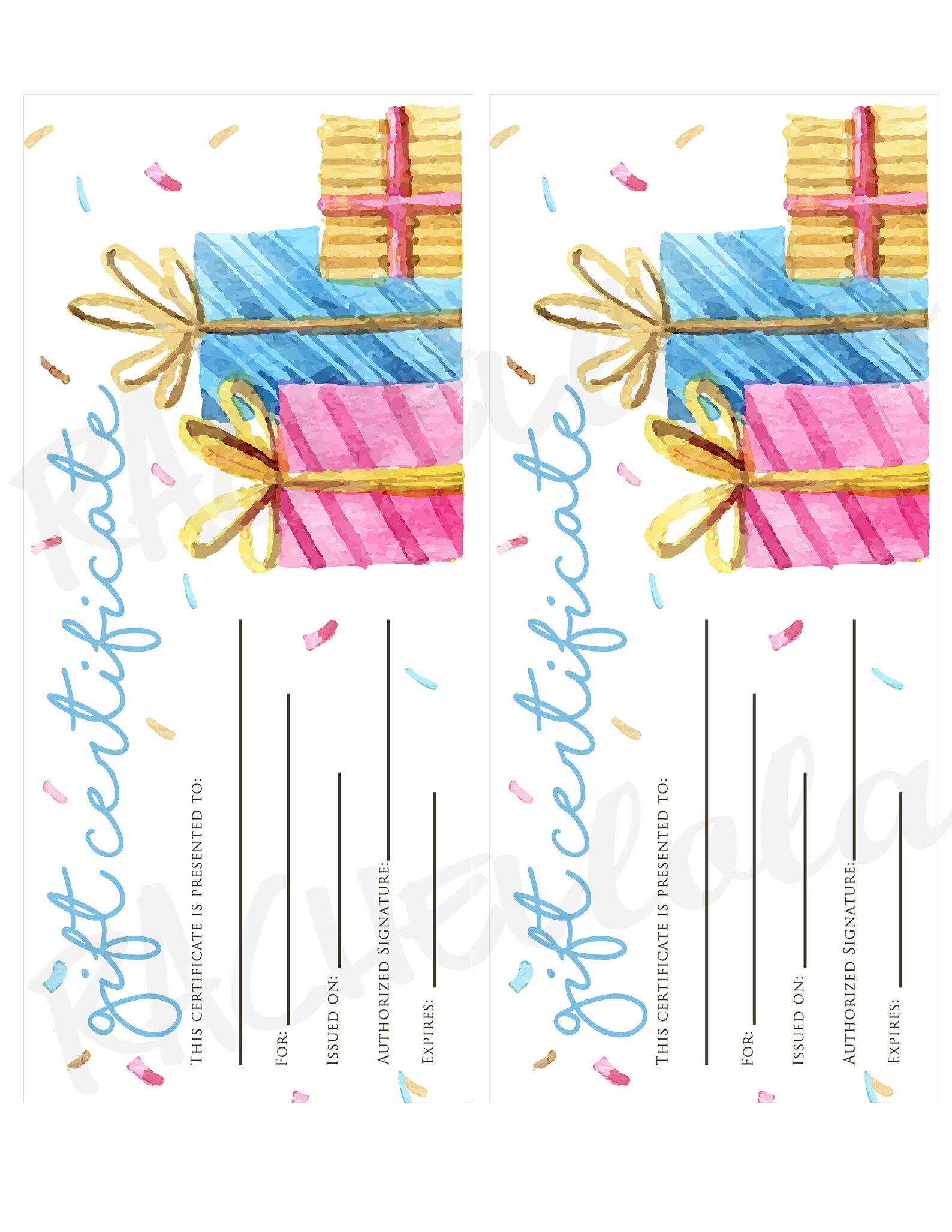 Birthday Printable Gift Certificate Template, Photography Voucher Card ...