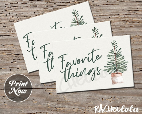 Christmas Tree Printable Favorite Things Gift Tag Goodie Bag - Etsy