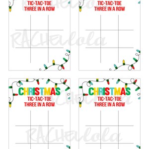 Christmas Tic-tac-toe Game Board, School Holiday Party Table Activity ...