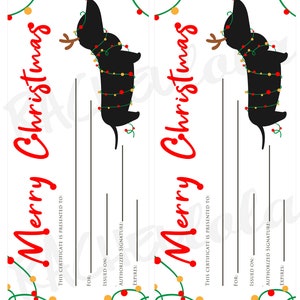 Printable Christmas Pet Gift Certificate Template, Dog, Groomer Thank ...