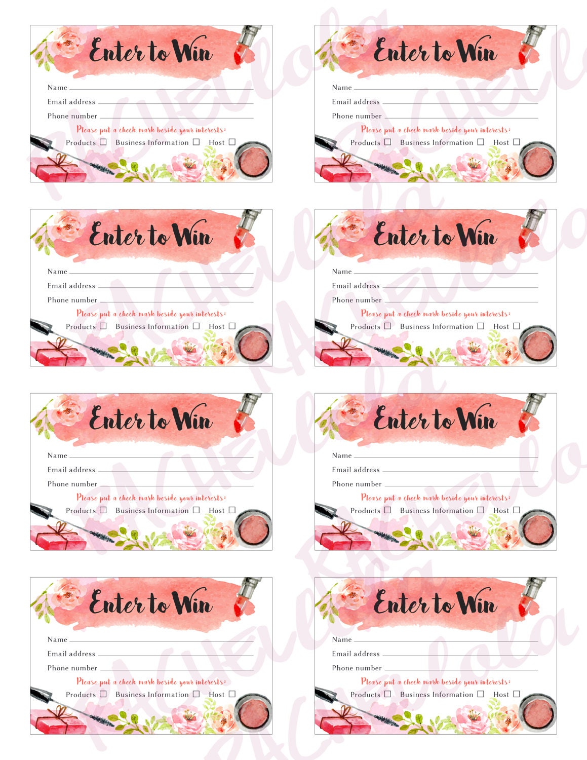 Printable Raffle Ticket, Door Prize Entry Form Template, Enter to Win ...