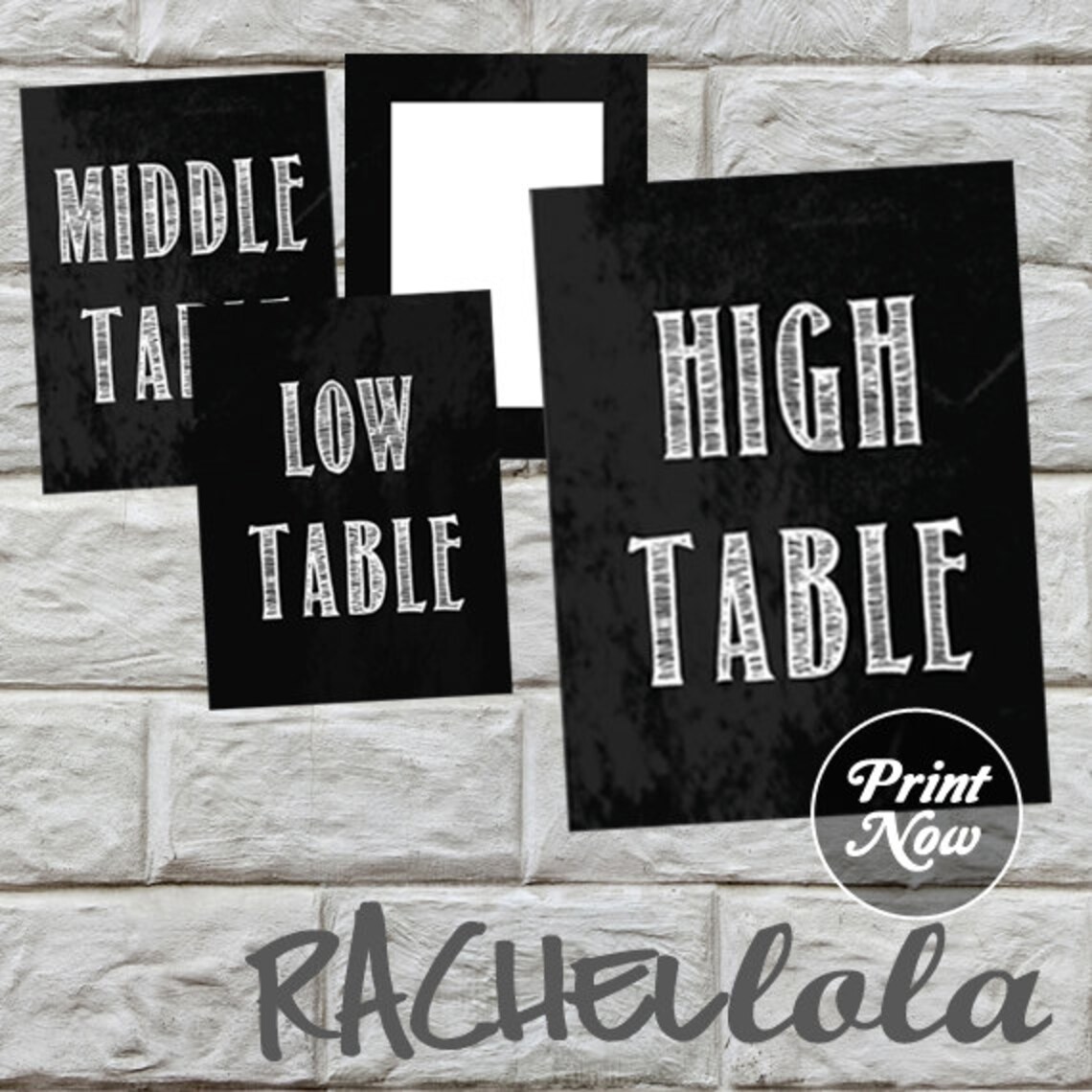 Chalkboard Bunco Table Signs High Low Middle Table Markers | Etsy