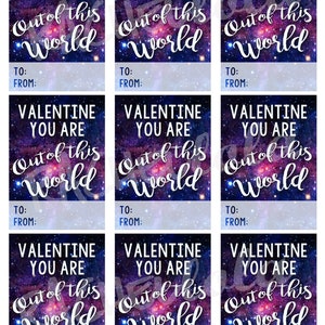 Galaxy Valentine's Day Card for Kids, Printable Template, Out of This ...