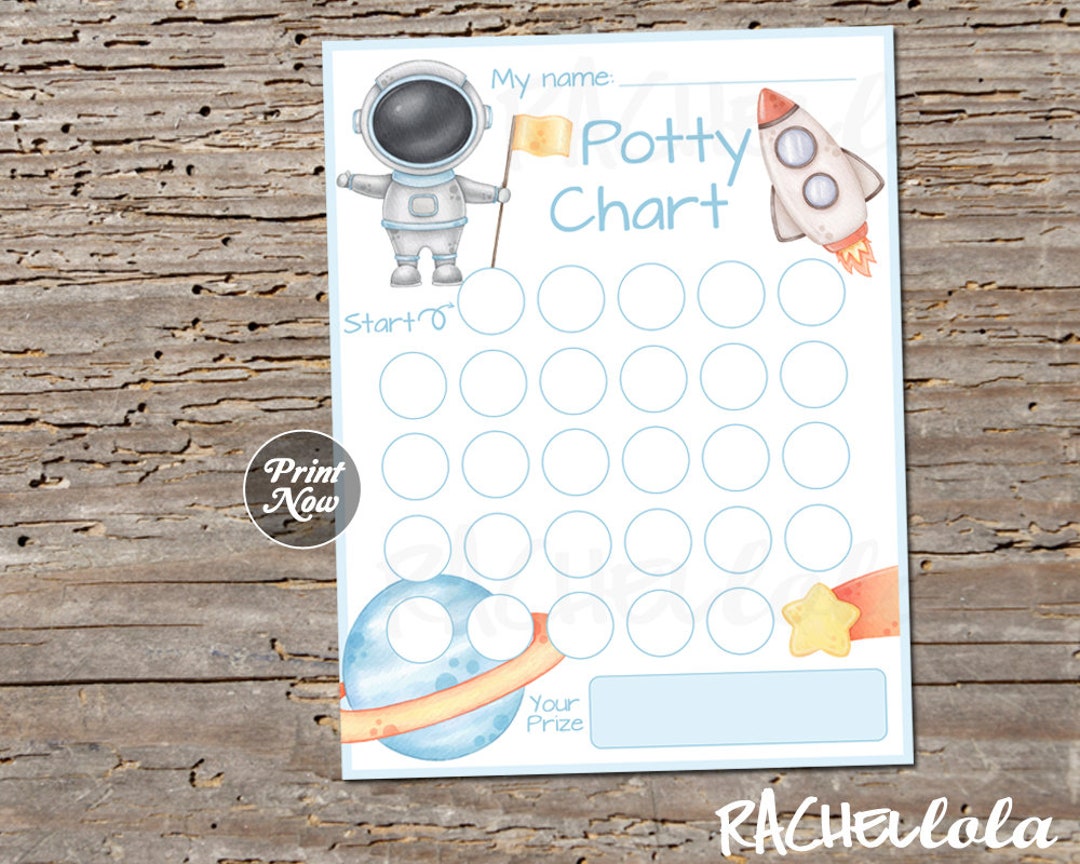 Potty Training Sticker Chart Printable, Outer Space, Kids, Children ...