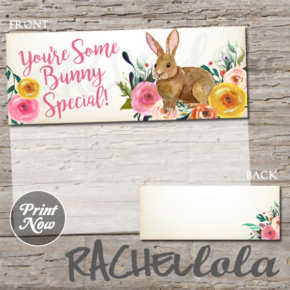 Floral Easter printable bag topper, You're some bunny special, School ...