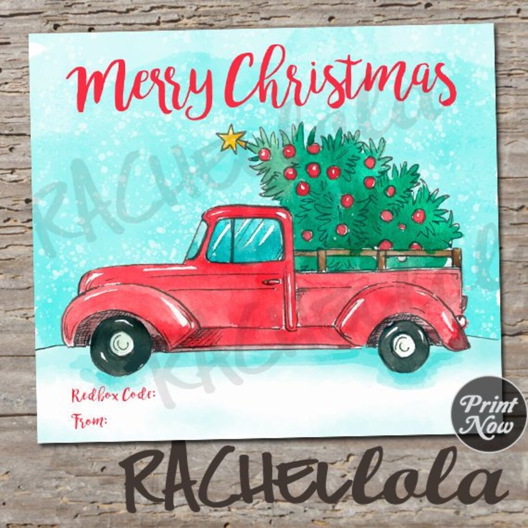 Christmas Redbox Card Teacher Neighbor Holiday Gift Tag - Etsy