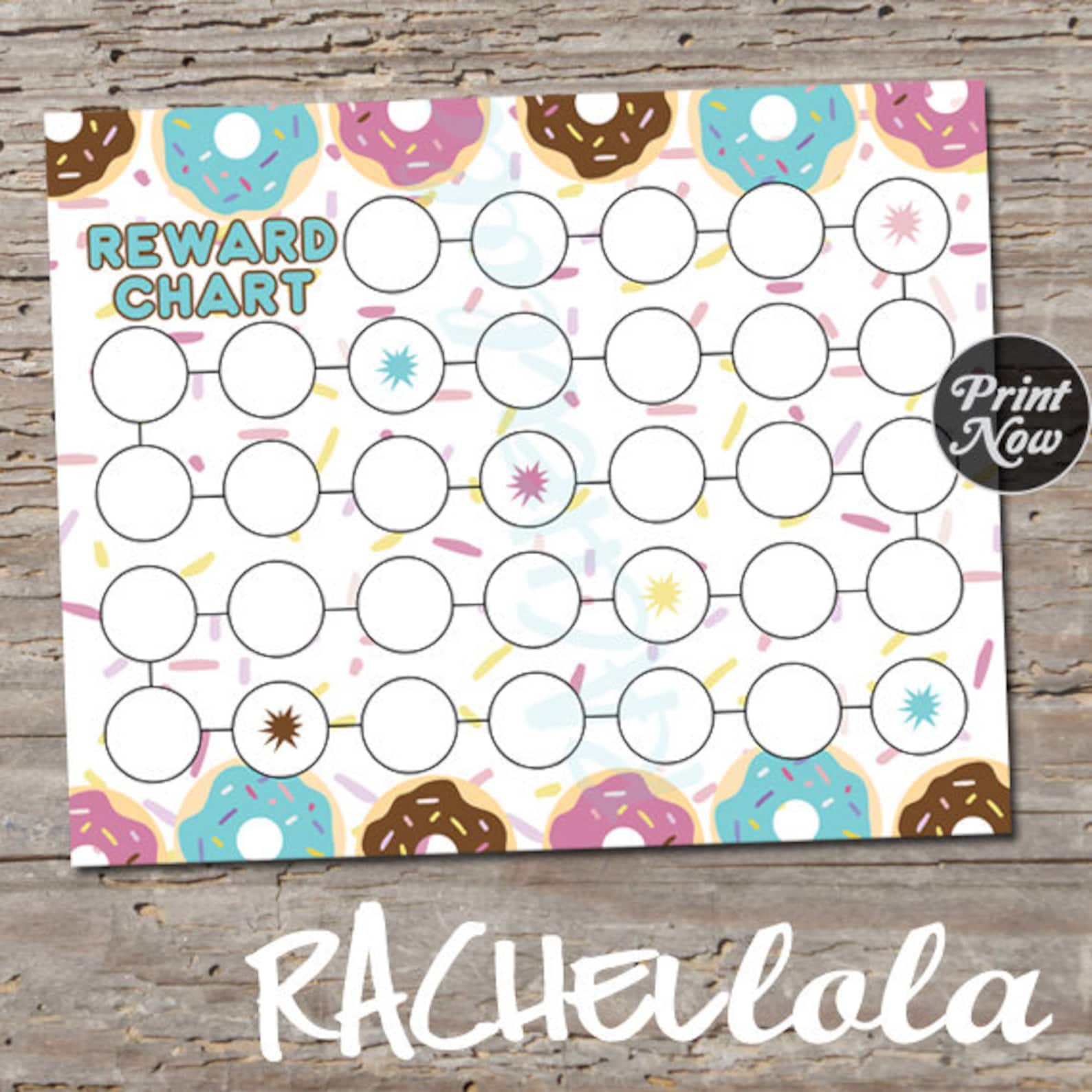 Donut Reward Chart for Kids Printable Instant Digital - Etsy