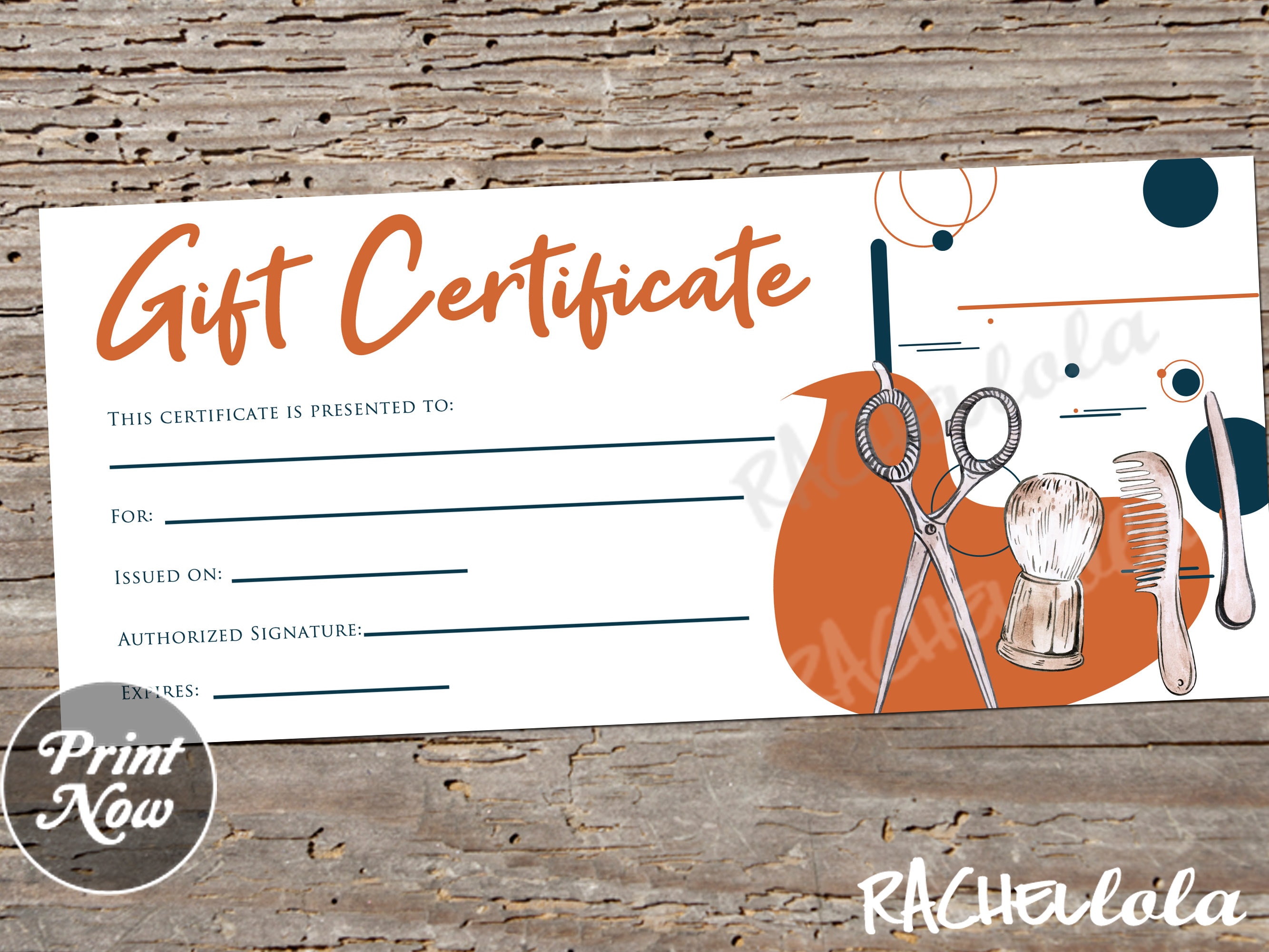 Haircut Gift Certificate Template