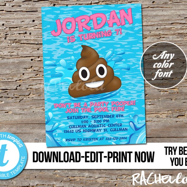 Poop Emoji Invitations - Etsy