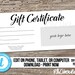 Editable Custom Printable Gift Certificate Template Logo, Photography Voucher Hair Salon ...