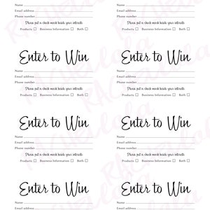 Raffle Ticket Template, Printable Enter to Win, Entry Form, Door Prize ...