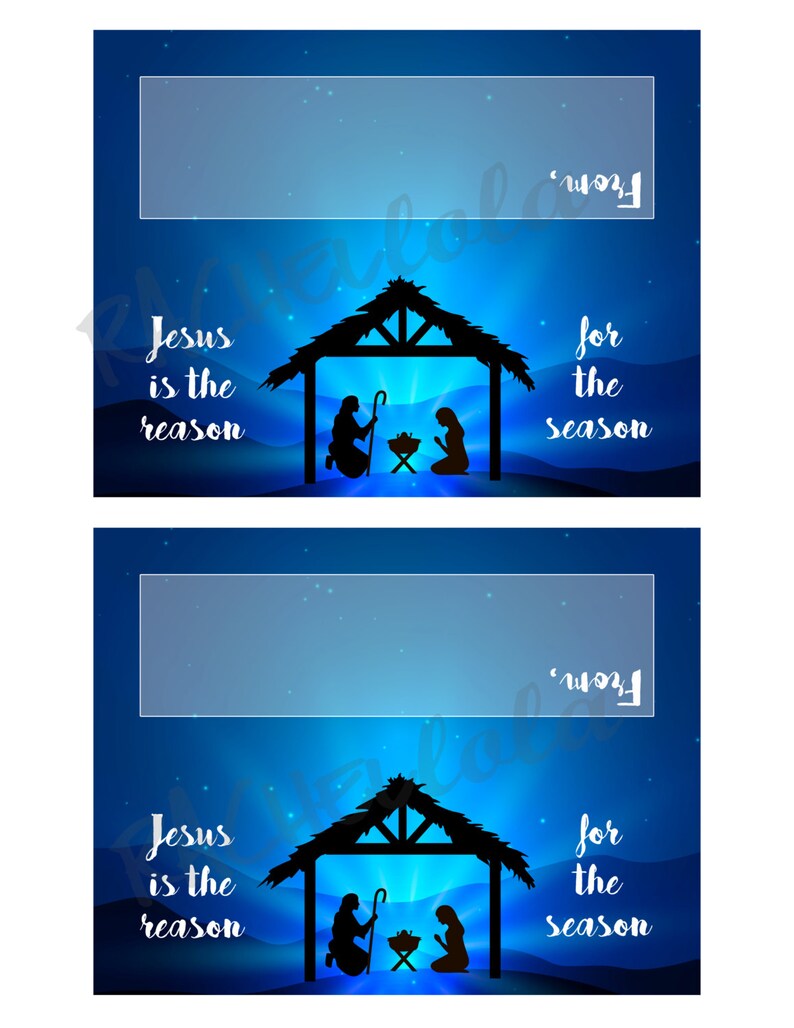 Religious Christmas Bag Topper Printable Nativity Treat Bag - Etsy