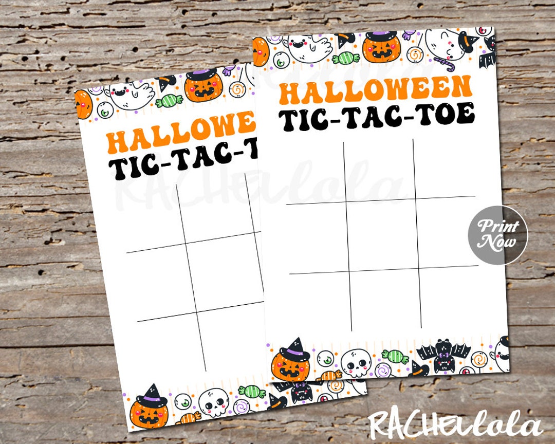 Halloween Tic-tac-toe Game Board, Halloween School Party Table Activity ...