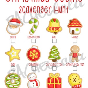 Printable Christmas Scavenger Hunt, Party Game Activity, Kids Family ...