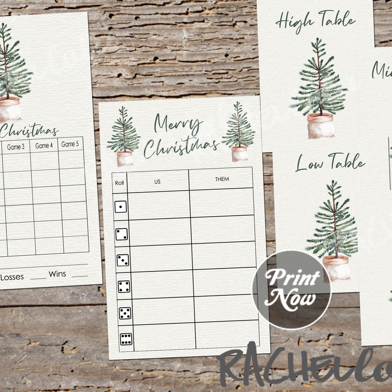 Christmas Bunco Score Sheets - Etsy