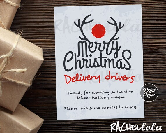 Delivery driver thank you, Printable holiday snack sign, Christmas ...