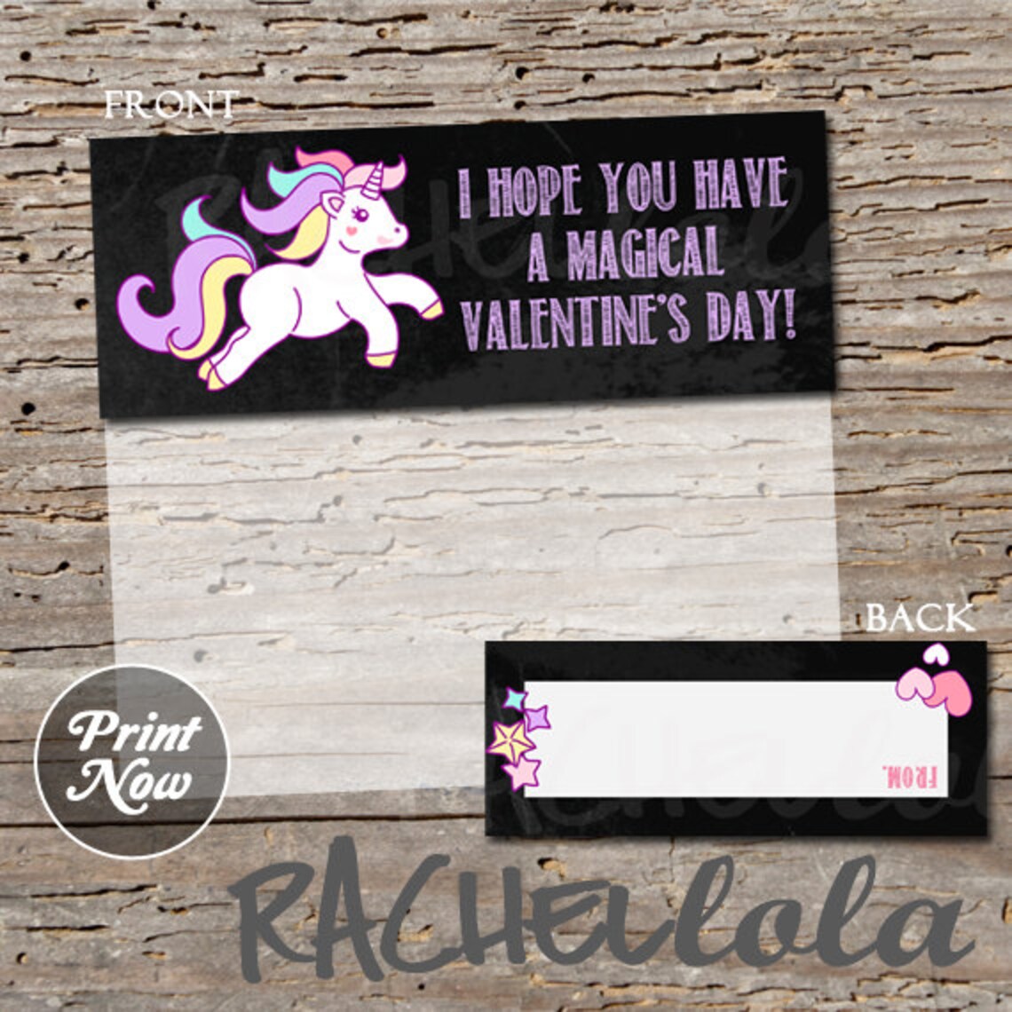 Unicorn Valentine Bag Topper Printable Preschool Party Gift - Etsy