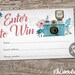 Photography Raffle Ticket Template, Printable Door Prize Entry Form ...
