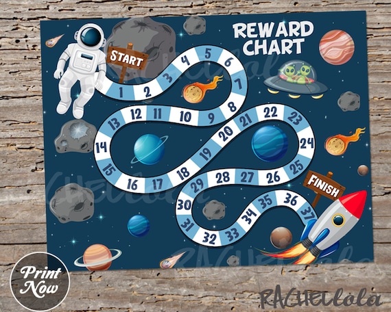 Outer Space Reward Chart for kids, printable instant digital download ...
