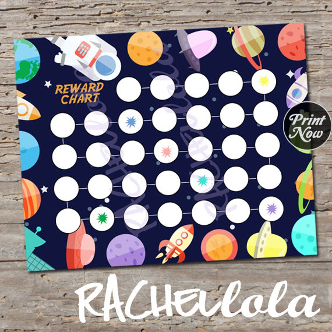 Outer Space Reward Chart for Kids, Printable Instant Digital Download ...