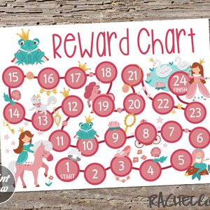 Princess Reward Chart for Kids Printable Instant Download - Etsy