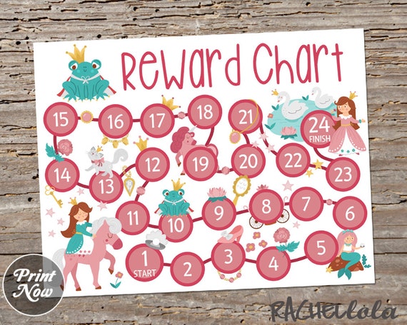 Princess Reward Chart for kids, printable instant download, Castle ...