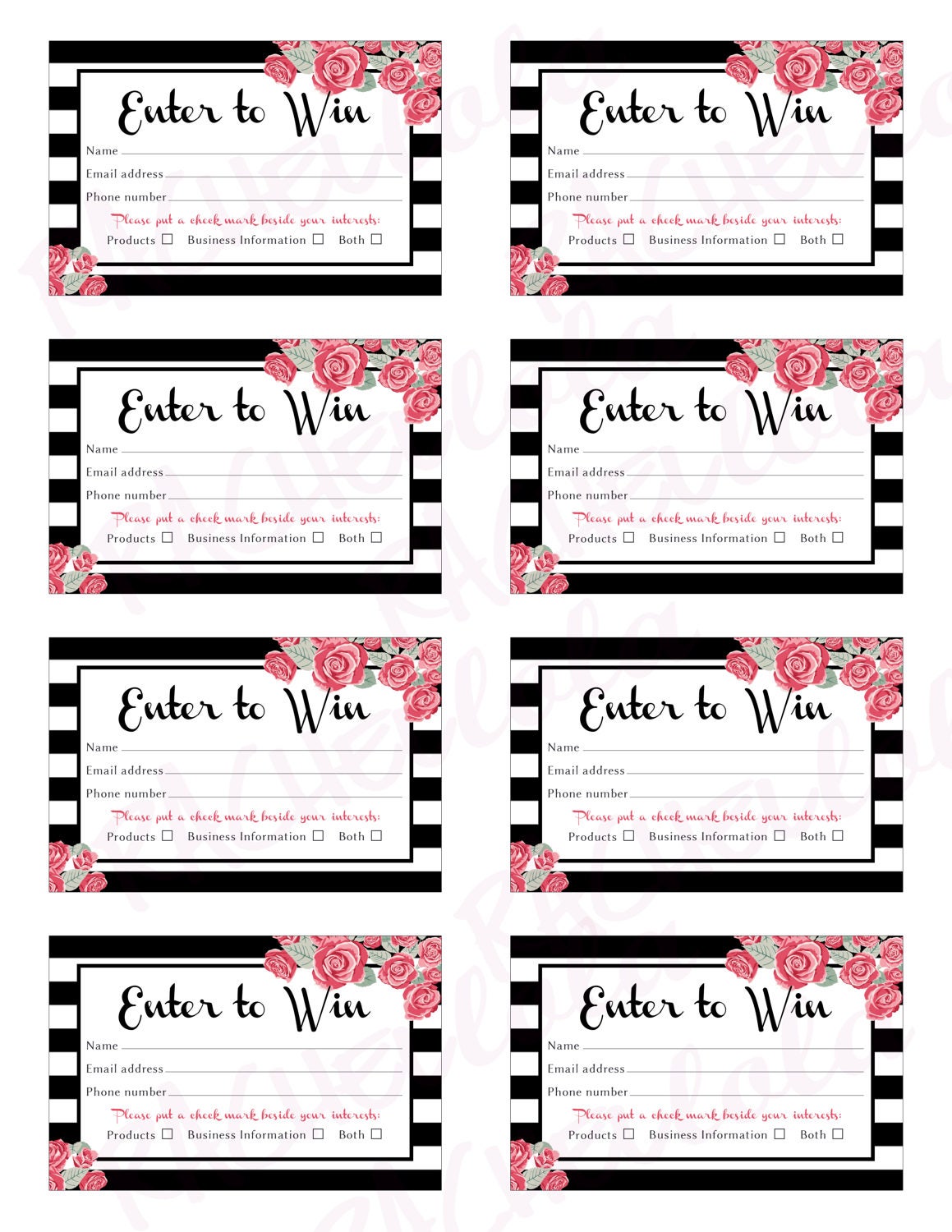 Printable Raffle Ticket Template Door Prize Entry Form Enter - Etsy Canada