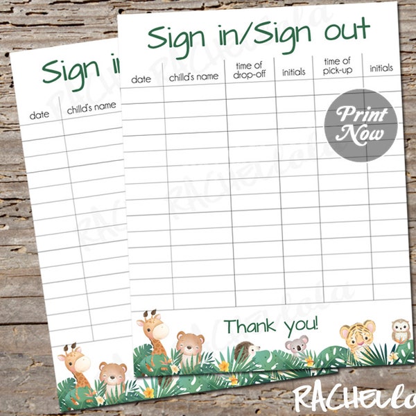 Church Nursery Sign in Sheet - Etsy
