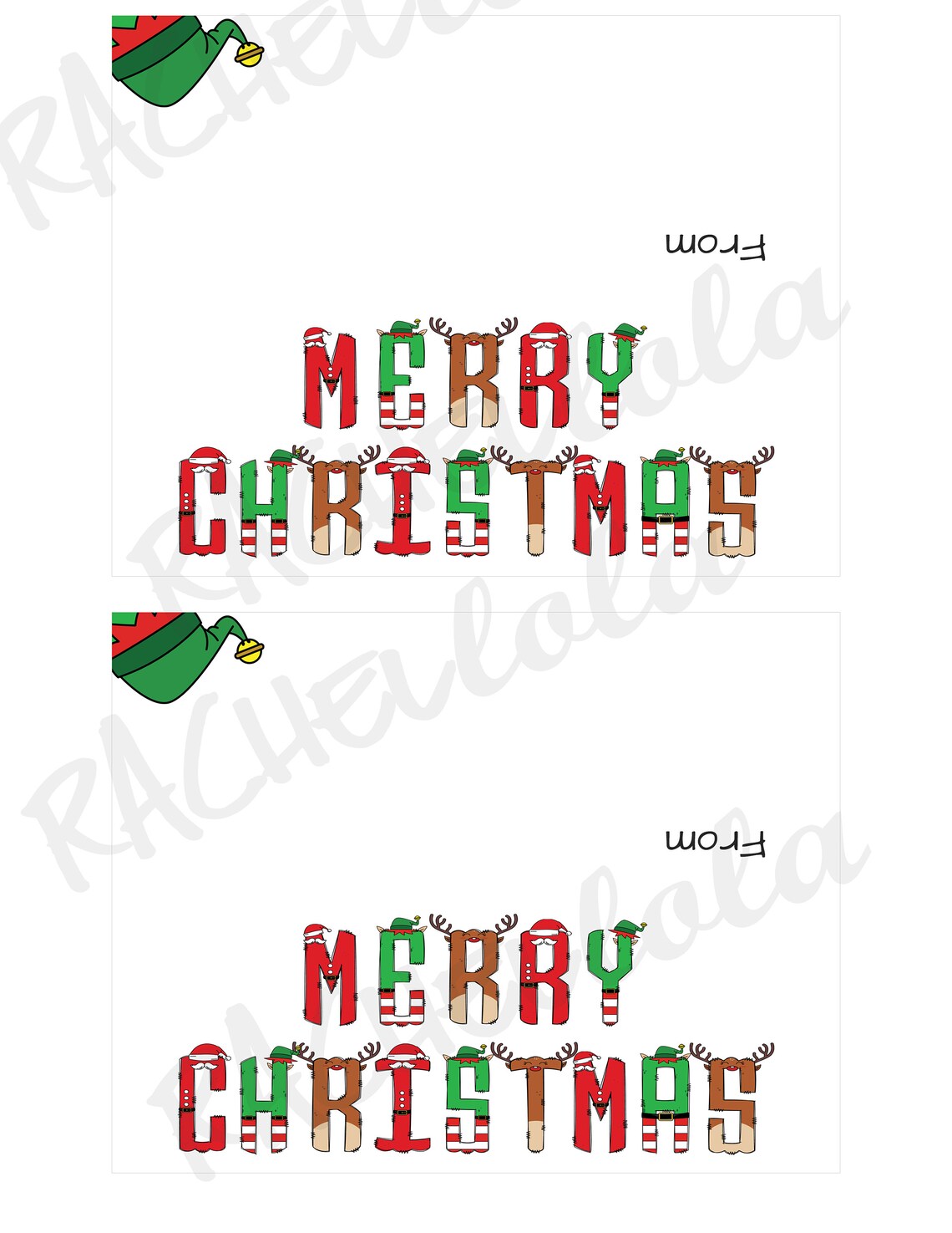 Christmas Treat Bag Toppers Printable Favor Bag Topper - Etsy