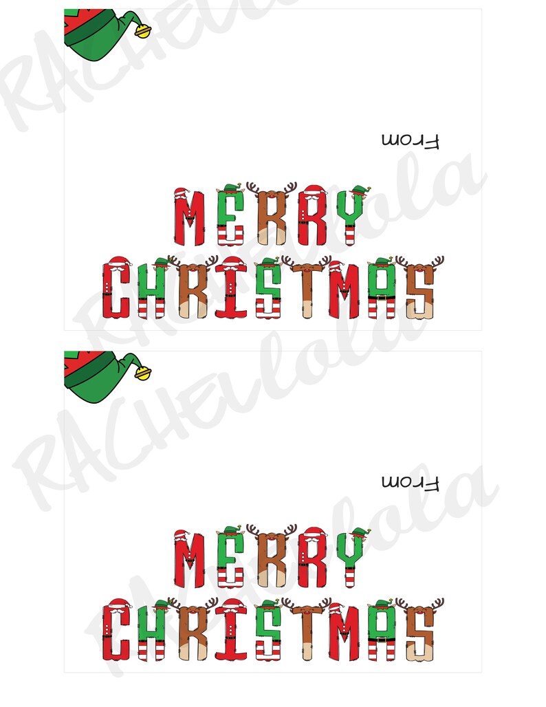 Christmas Treat Bag Toppers Printable Favor Bag Topper - Etsy