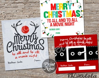 Enjoy a Movie Night Redbox® Gift Tags Printable (Instant Download) - Etsy