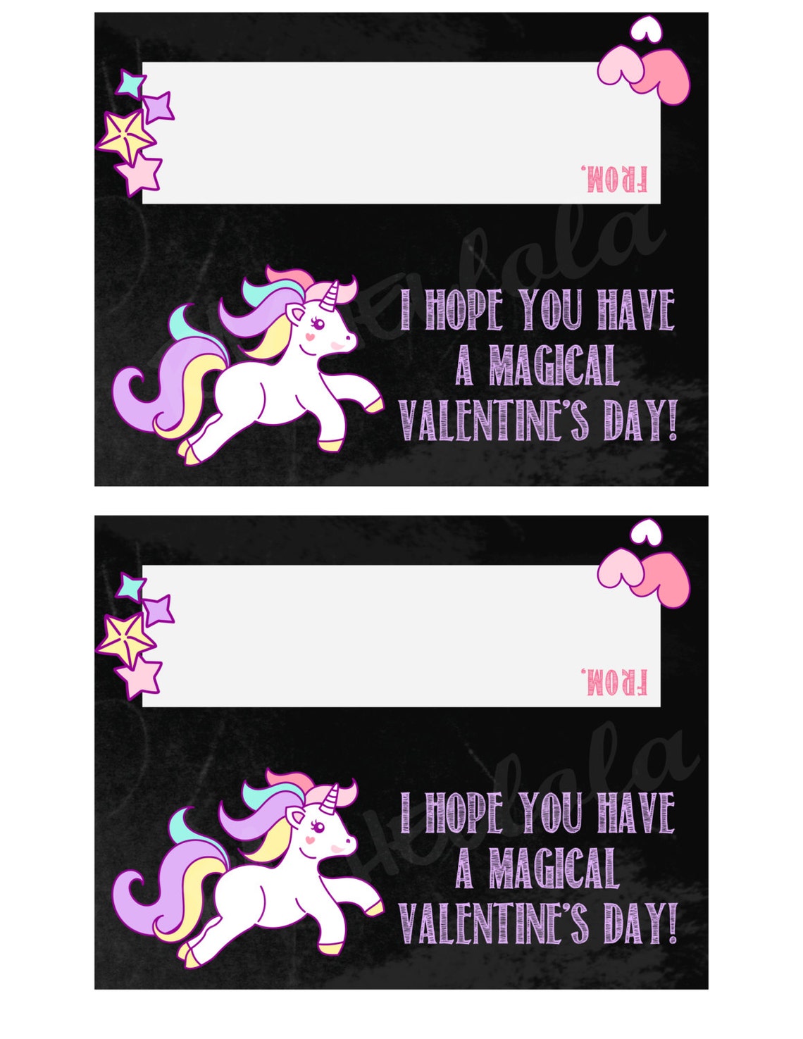 Unicorn Valentine Bag Topper Printable Preschool Party Gift - Etsy