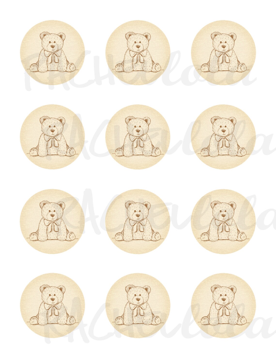 Teddy Bear 2 Inch Cupcake Toppers Birthday Party Baby - Etsy
