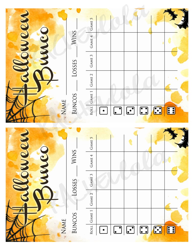 Free Printable Halloween Bunco Score Sheets Printable Templates