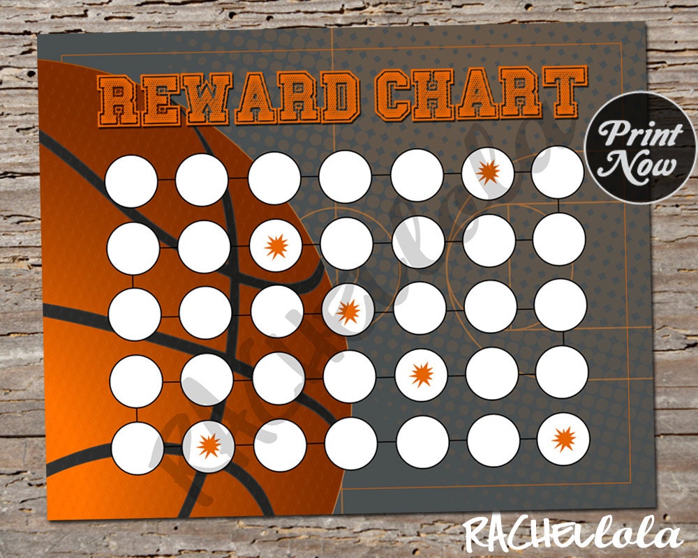 Basketball Reward Chart for Kids Printable Instant Digital - Etsy Canada