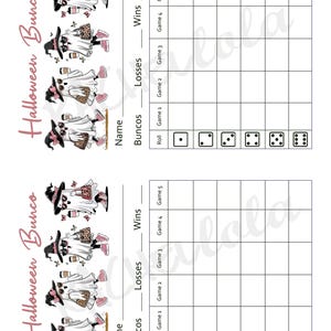 Halloween Score Card, Cute Ghost, Leopard, Pink, Boos, Score Sheet ...