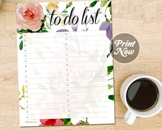 Printable to do list template, Flower Planner insert, Master list ...