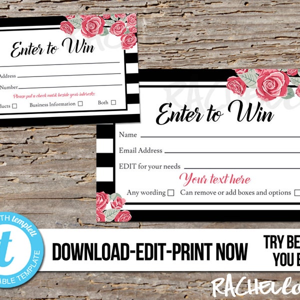 Arbonne Raffle Ticket Template - Etsy