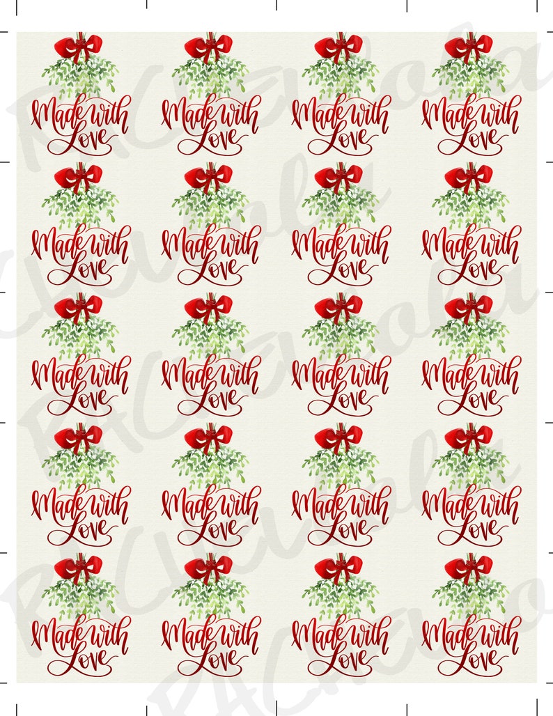 Christmas Made With Love Gift Tag Printable Template - Etsy