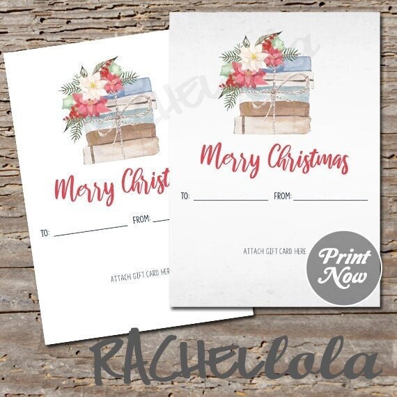 Printable Christmas gift card holder, book store, librarian teacher ...