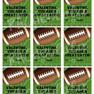 Football Valentine's Day Card for Kids, Printable Template, Sport ...