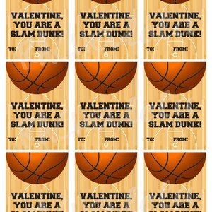 Basketball Valentine's Day Card for Kids, Printable Template, You Are a ...
