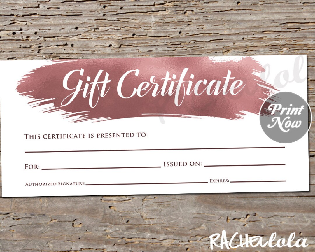Blank Gift Certificate Template Free Download